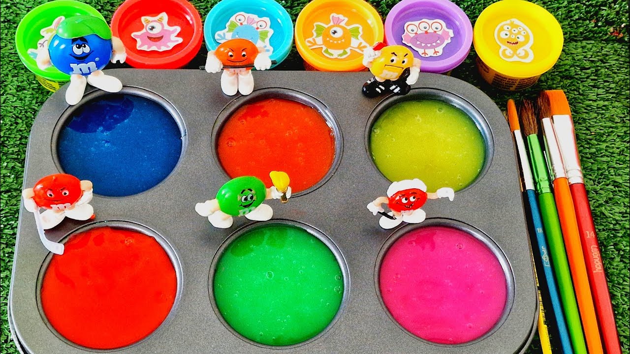 Satisfying video, How To Make Rainbow With M&Ms Characters & colored ...