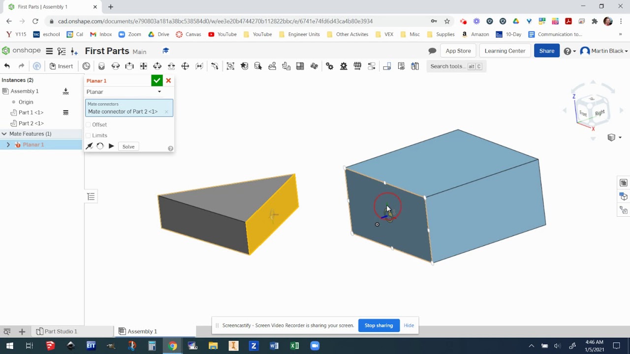 Onshape - First Parts & Assembly - YouTube