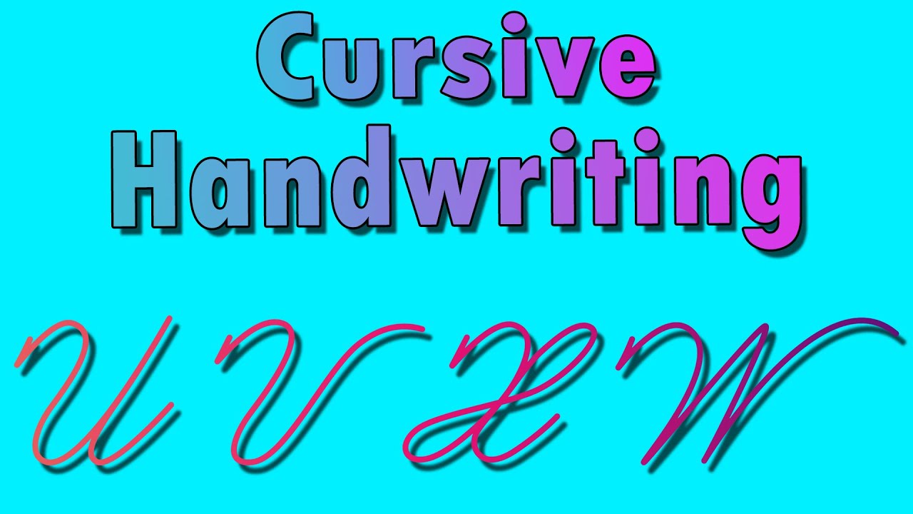 Cursive handwriting | Improve handwriting | Letter 'UVXW' - YouTube