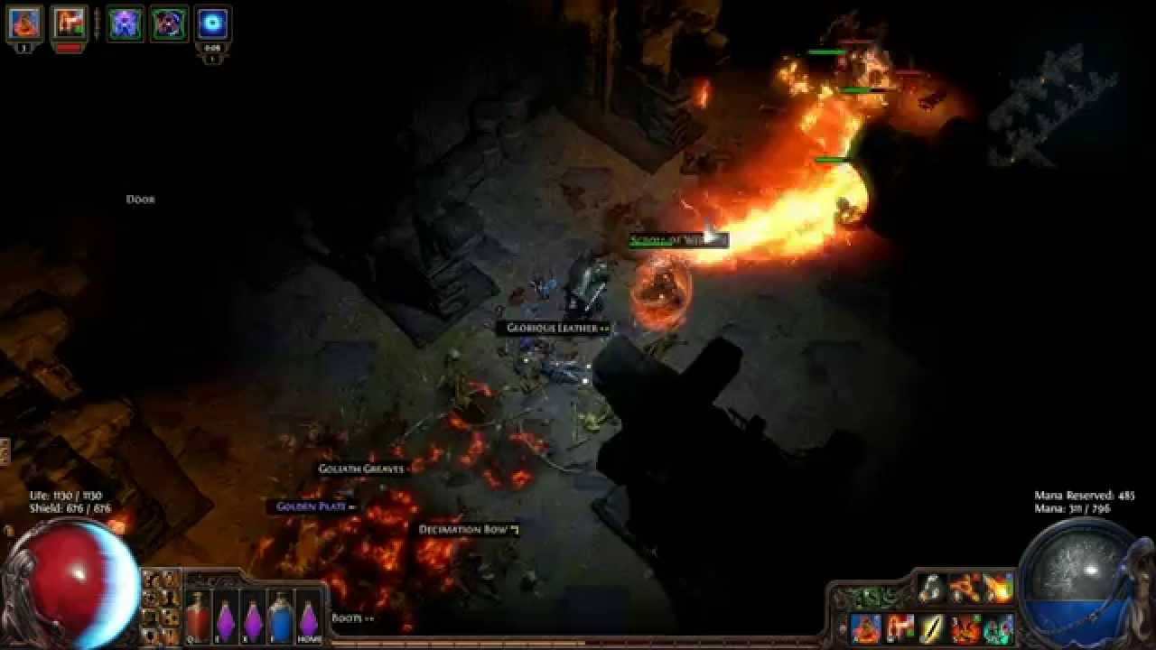PoE - Witch: Fireball / Flame Totem Build [game play only] - YouTube