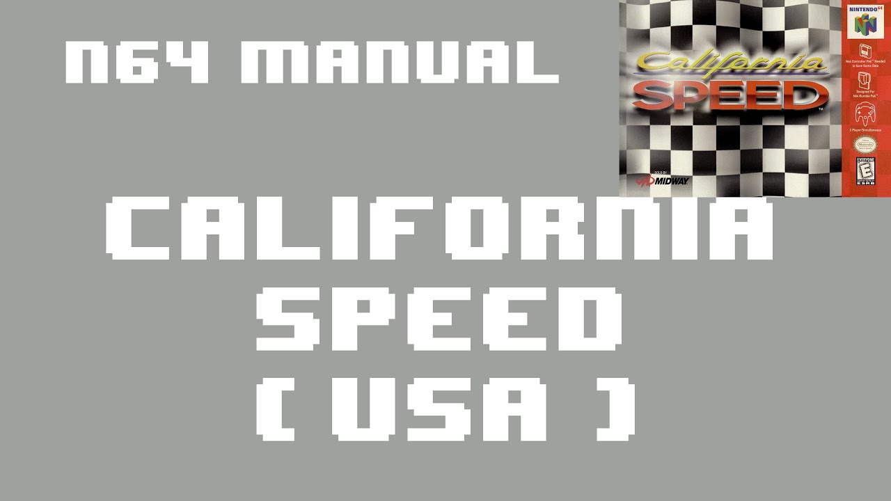 [N64 Manual] California Speed (USA) - Nintendo 64 Game Instructions ...