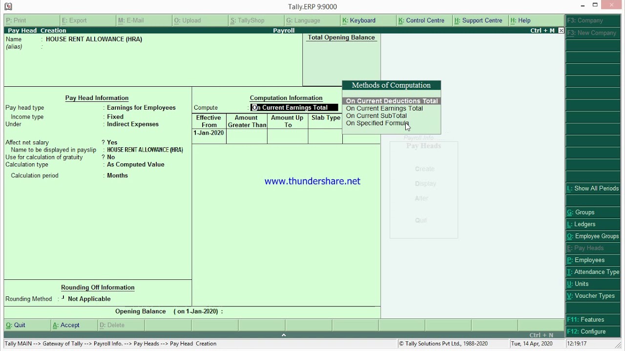How To Create House Rent Allowance Payhead OR Any Allowance In Tally how-to-create-house-rent-allowance-payhead-or-any-allowance-in-tally