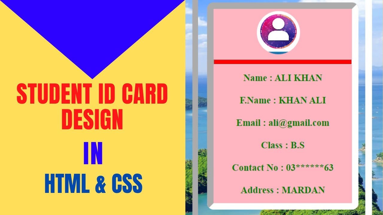 How To Make || Student ID_CARD || IN HTML & CSS - YouTube