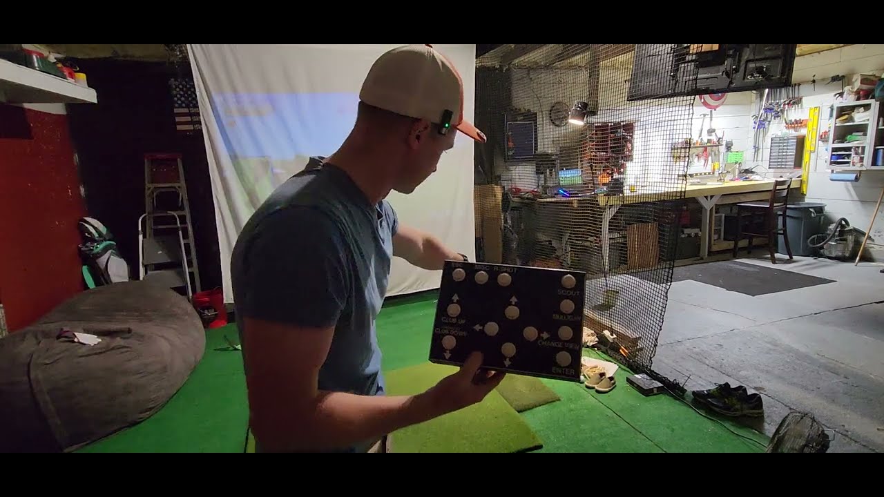 wirless golf simulator control box. testing, showing how it works ...
