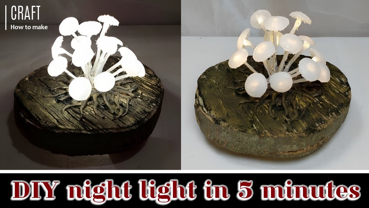 A simple DIY night light in 5 minutes #diy #craft #art - YouTube