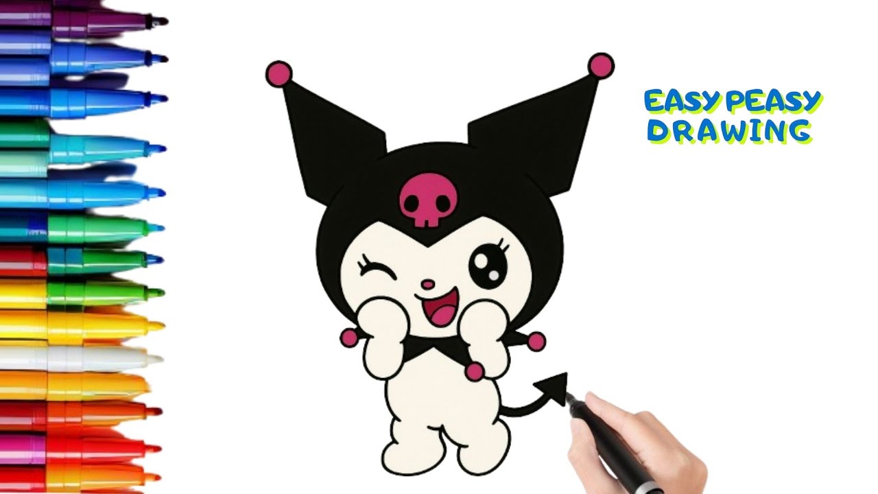 How to draw Kuromi | Step by Step drawing & coloring - YouTube