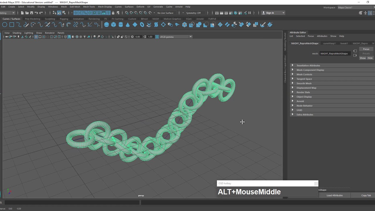 How to Create a Chain Link in Maya 2018 - YouTube