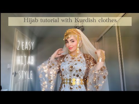 Hijab style with KURDISH CLOTHES ♥️🌞💚 دوو ستایلی ئاسان حیجاب لەگەڵ جلی کوردی