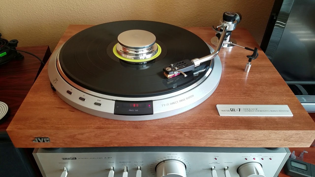 Restored vintage turntable JVC QL-7 in natural cherry. - YouTube