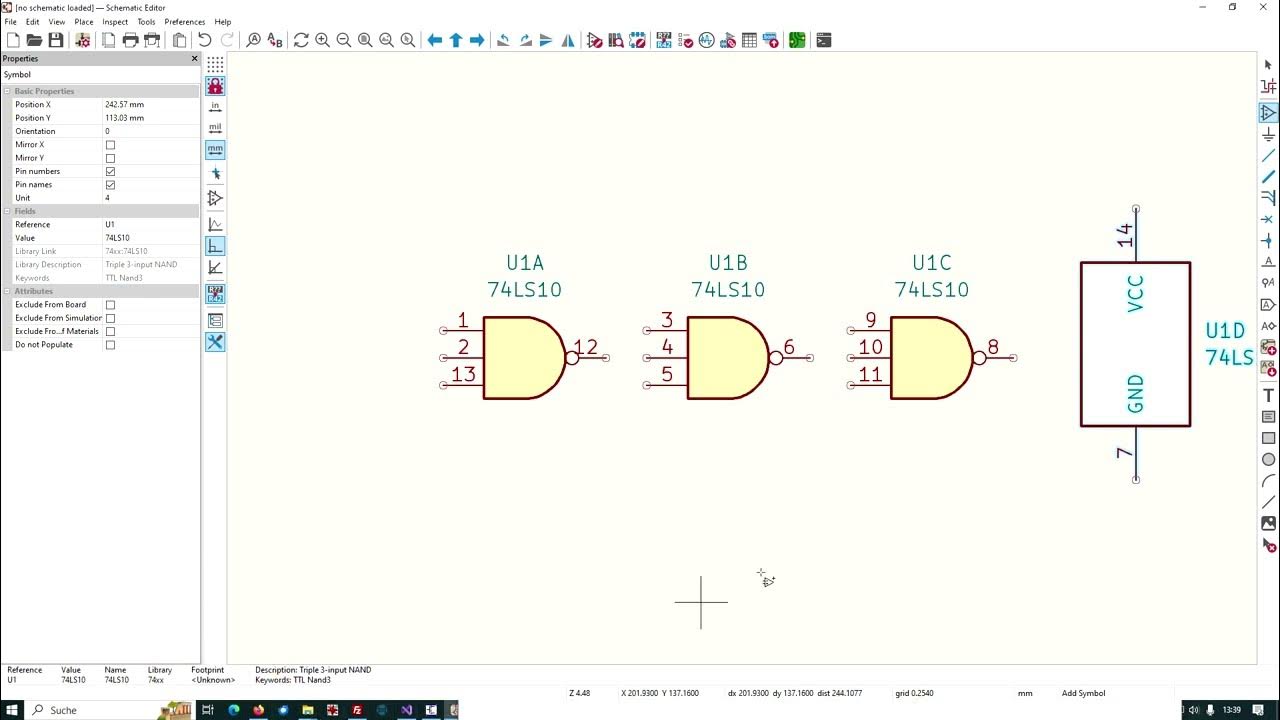 ngspice in KiCad 8: Creating a (digital) subcircuit model for a multipart device (74HC10) - YouTube