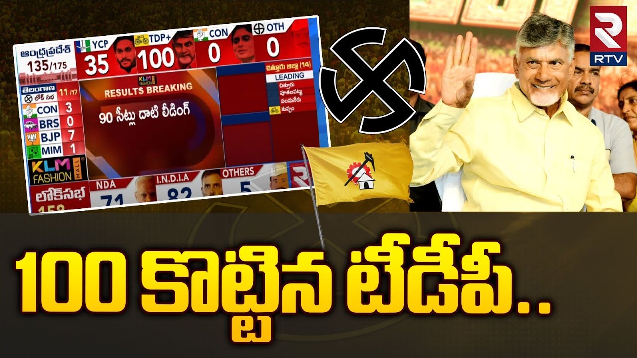 100 కొట్టిన టీడీపీ | TDP Hit Century Lead In AP Election Counting | Ap ...