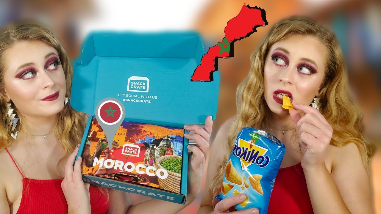 AMERICAN REACTS TO MOROCCAN SNACKS | Morocco Snackcrate unboxing and ...
