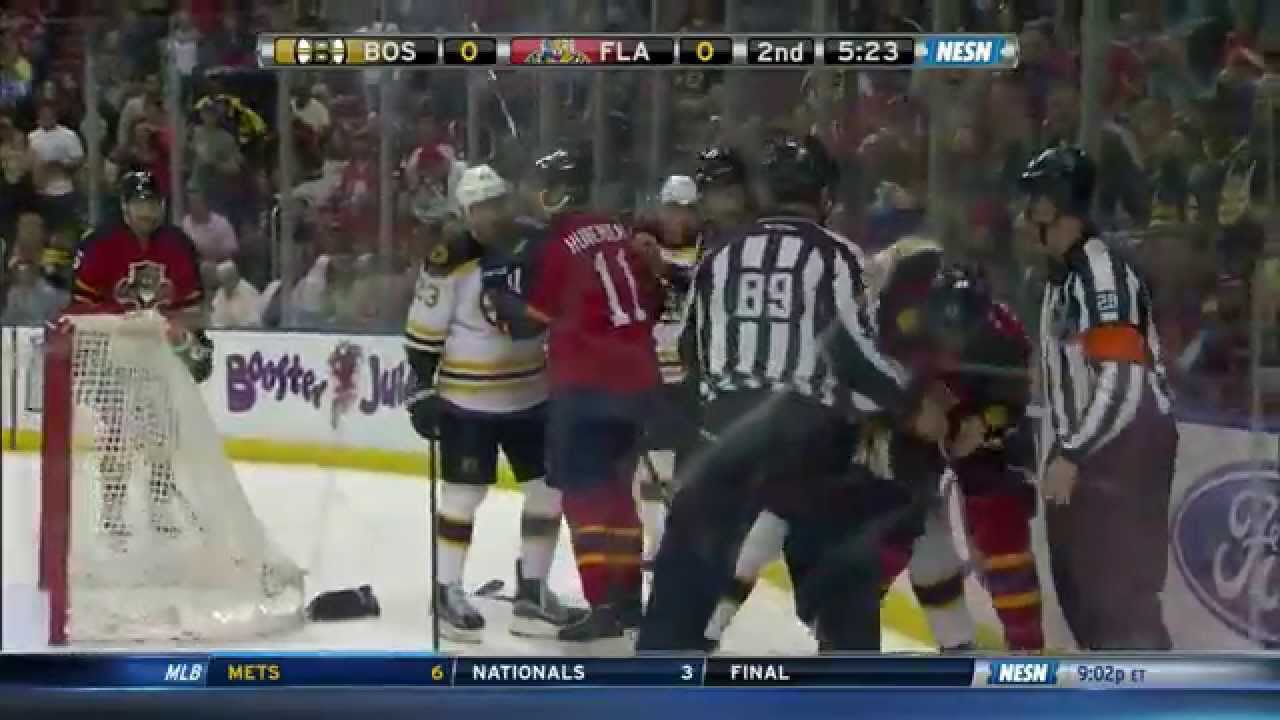 Adam McQuaid fights Alex Petrovic 4/9/15 60fps - YouTube