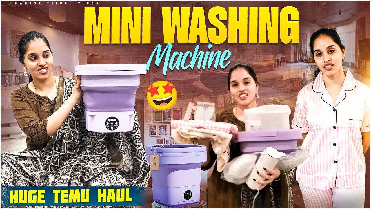 Omg😱Mini washing machine😳| Huge *Temu* haul 🛍️| Kotha Kotha items - YouTube