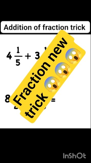 addition of fraction new trick 😱 - YouTube