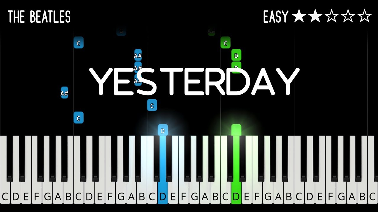 The Beatles - Yesterday - EASY Piano Tutorial - YouTube