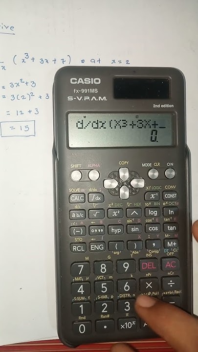 Differentiation Solve using. Scientific calculator Casio fx-991ms #scientificcalculator 🔥🔥 - YouTube