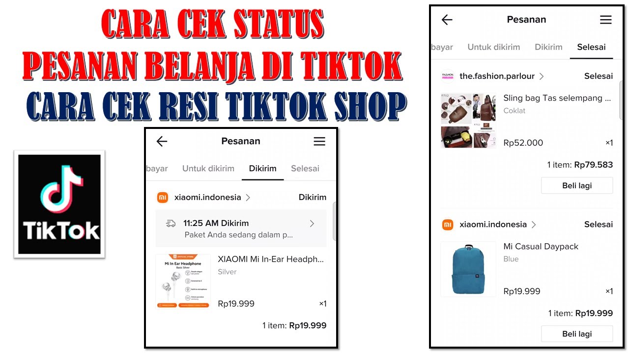 CARA CEK STATUS PESANAN BELANJA DI TIKTOK CARA CEK RESI PAKET BELANJA ...