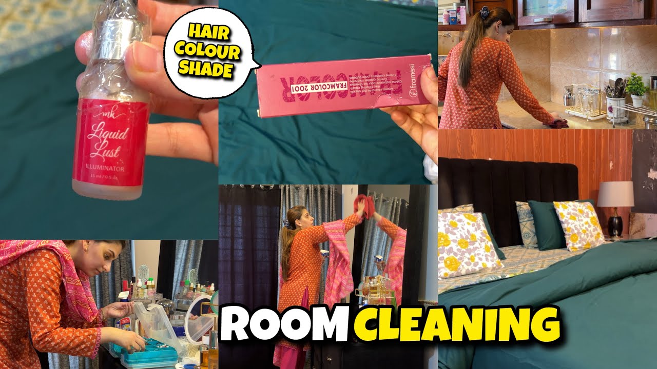 ROOM CLEANING DAY! 🧼 | HIGHLIGHTER & HAIR DYE SHADE 💄 | Sunday Vlog ...