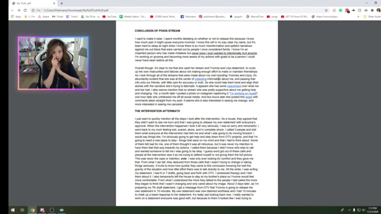 Pokimane talking about fed leaked document part 2 - YouTube