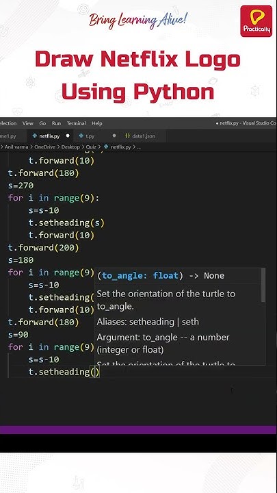 Draw Netflix Logo Using Python 🔥🔥 Practically Python For Beginners Youtube
