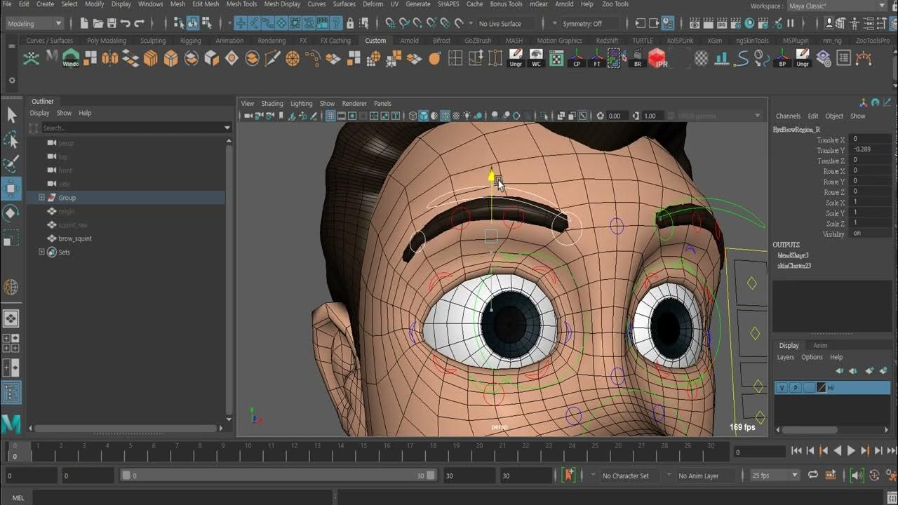 Maya Squint BlendShape -5 - YouTube