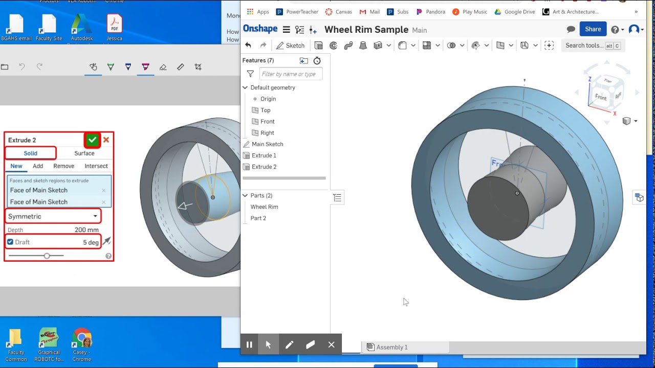 Part 1- Wheel Rim Exercise (OnShape) Walk-Through - YouTube