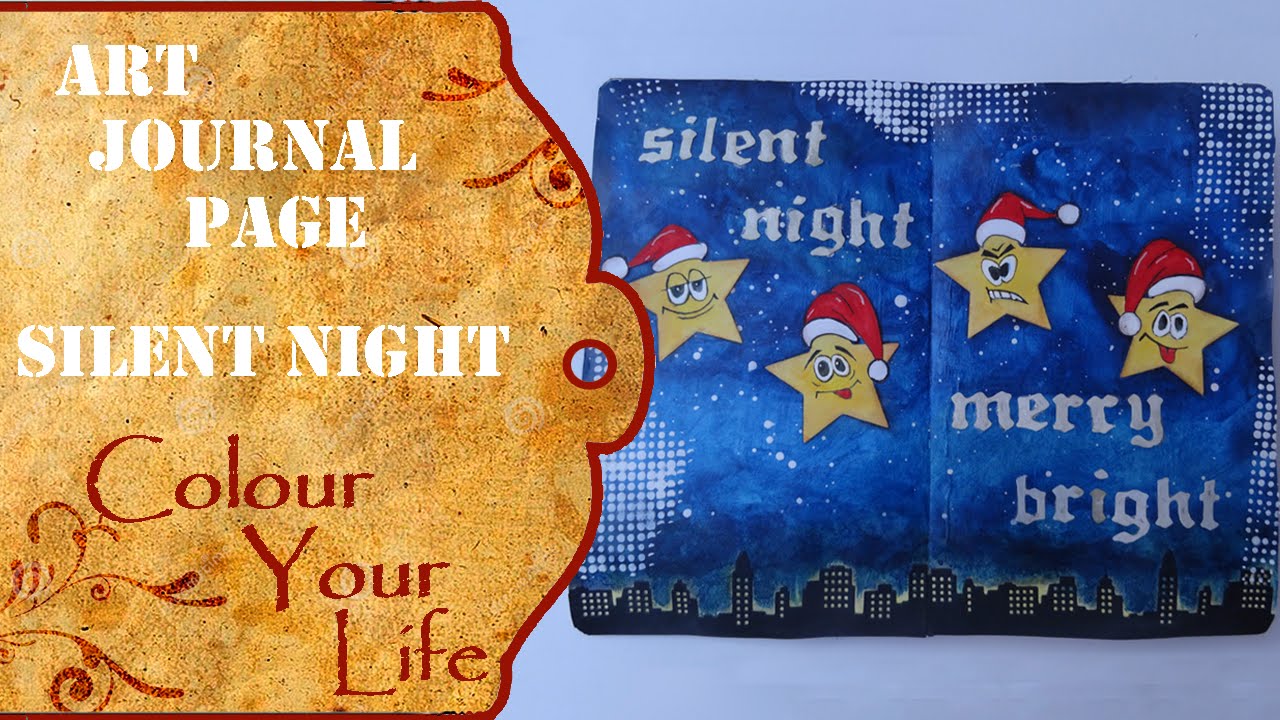 How to create an Art Journal Page - Silent Night - YouTube
