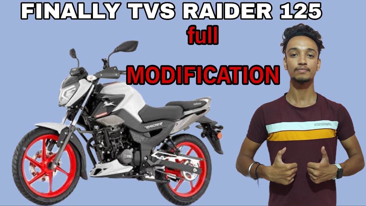 TVS RAIDER125 FULL MODIFICATION | TVS RAIDER 125 RED COLOUR | TVS ...