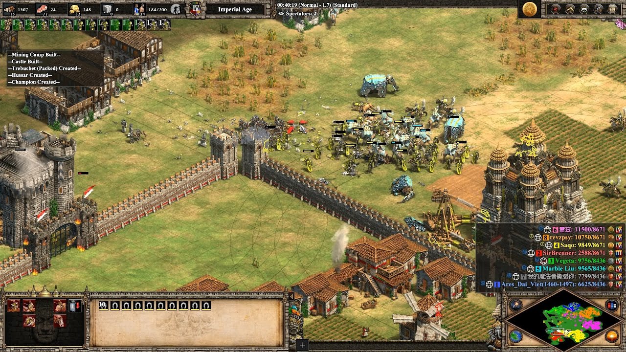 AOE2:DE Burmese Manipur Cavalry Insane 1vs2 Domination 4vs4 Arena ...