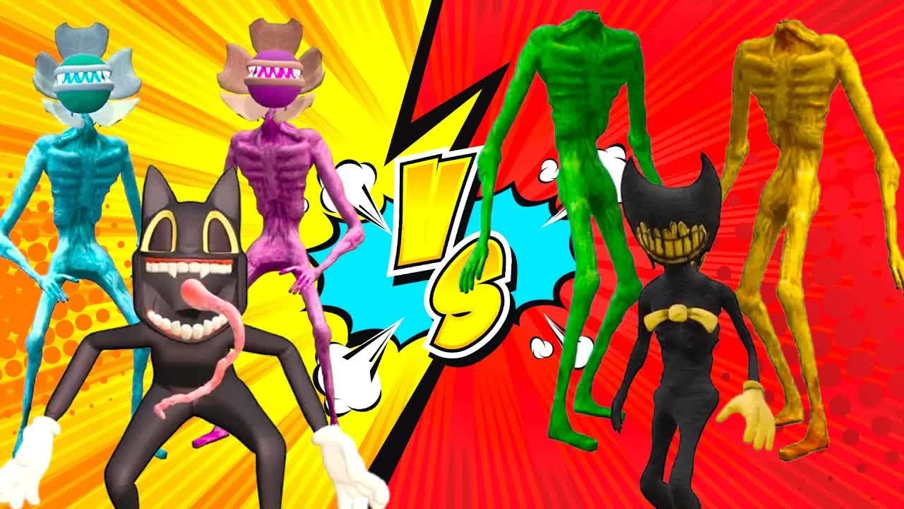 Siren Head Headless vs Bendy,Horror Cat Size Comparison Trevor ...