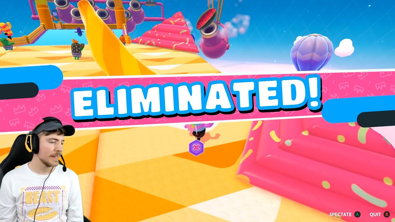 MrBeast Gaming Gets Trolled And dies in fall guys - YouTube