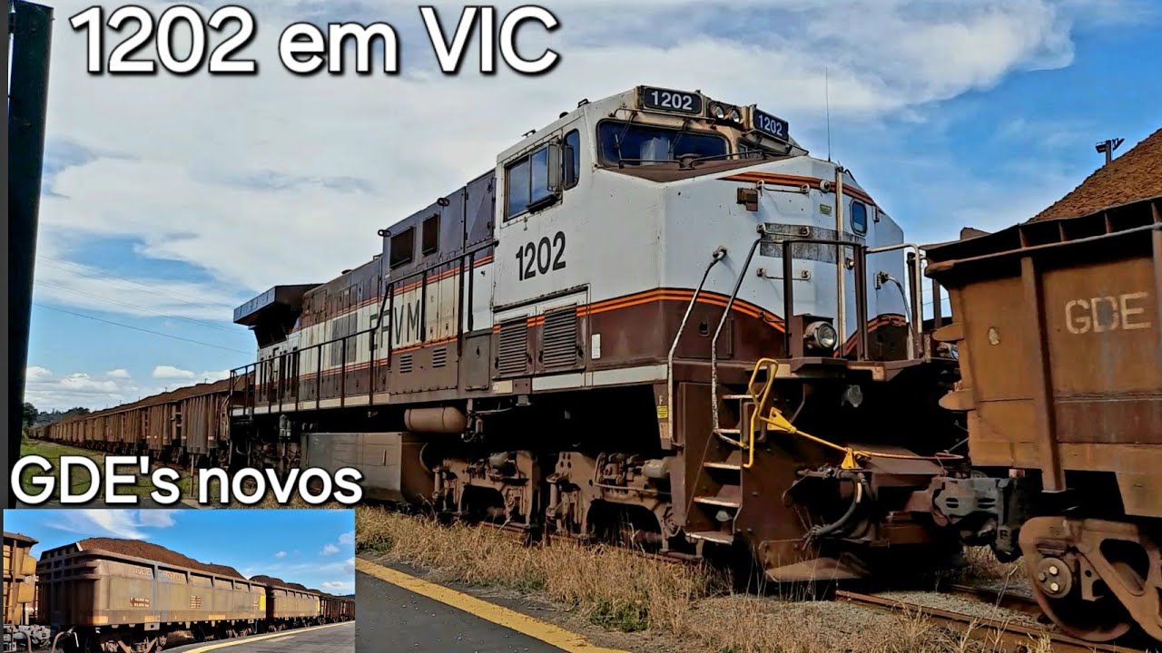 Parte 2 viagem na EFVM com o registro da Dash 9 1202 cara branca CVRD em Ipatinga. - YouTube