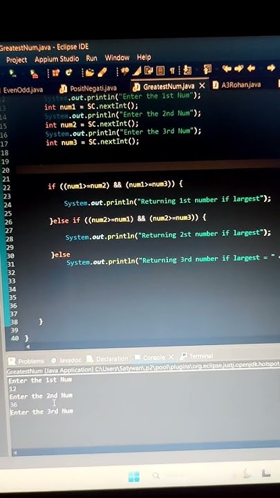 find largest number among three numbers in java#java #javaprogramming #coding #codingmotivation ...