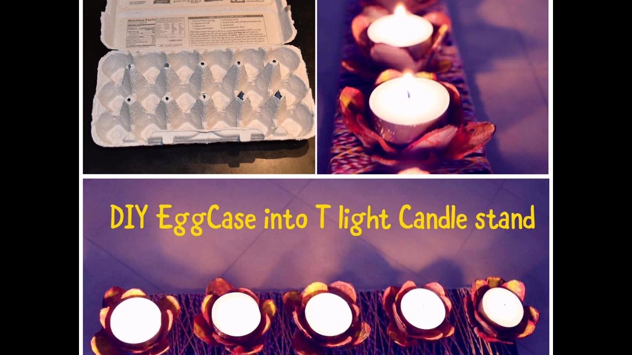 Egg Case Tea Light Candle Holder DIY - YouTube