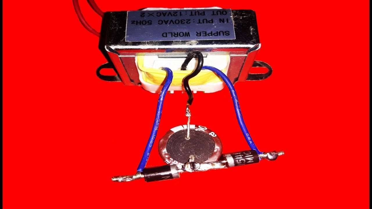 Make 12v DC Supply using 12,0,12 Transformer - YouTube