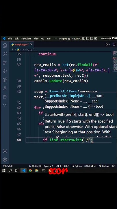 E-MAIL Scraping #coding #viral #python #ytshorts #hacker #diy - YouTube