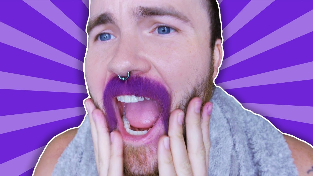 I DYED MY MOUSTACHE PURPLE! 💜 - YouTube