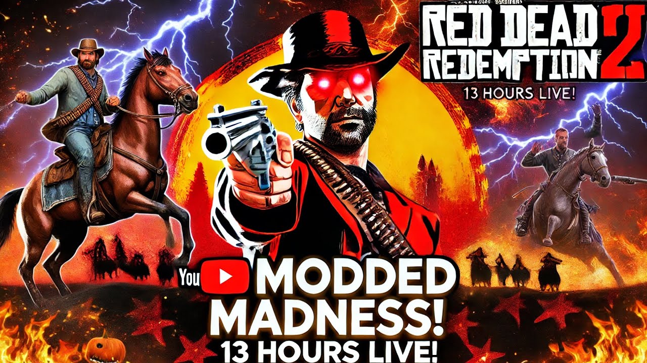 LIVE 🔴"RDR2 Live Stream: 13 Hours of Insane Mods & Missions! 🎮💥" - YouTube