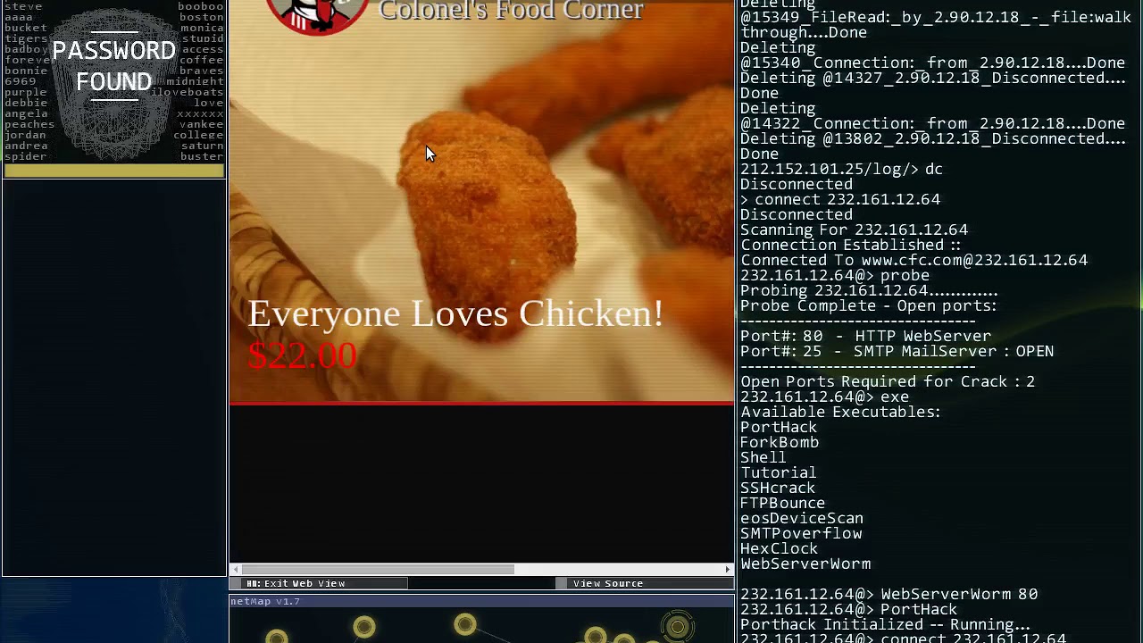 Hacknet - CSEC Invitation - Hacking Into CFC (KFC) - YouTube
