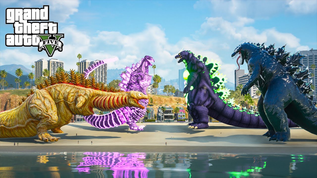 Shin Godzilla Team vs Venom Godzilla Team | GTA 5 Mods Ultimate Kaiju ...