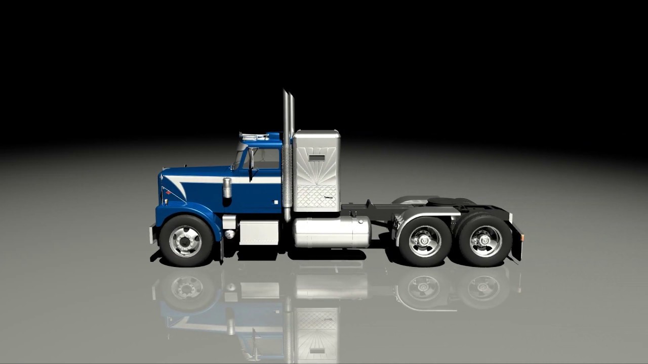 Diamond Reo Giant with Mercury sleeper 3D model turntable - YouTube