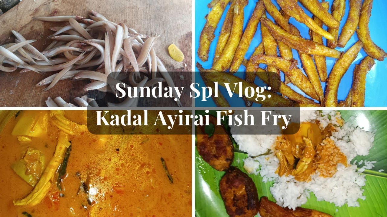 Sunday Spl Vlog: Kadal Ayirai Fish Fry & Gravy | கடல் அயிரை மீன் ...