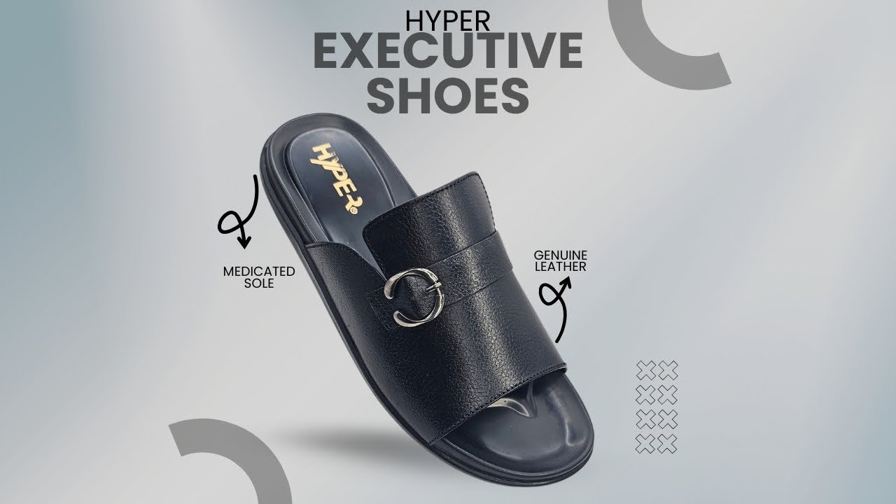 New Hyper Executive Medicated Slole Black Leather Slipper Unboxing ...