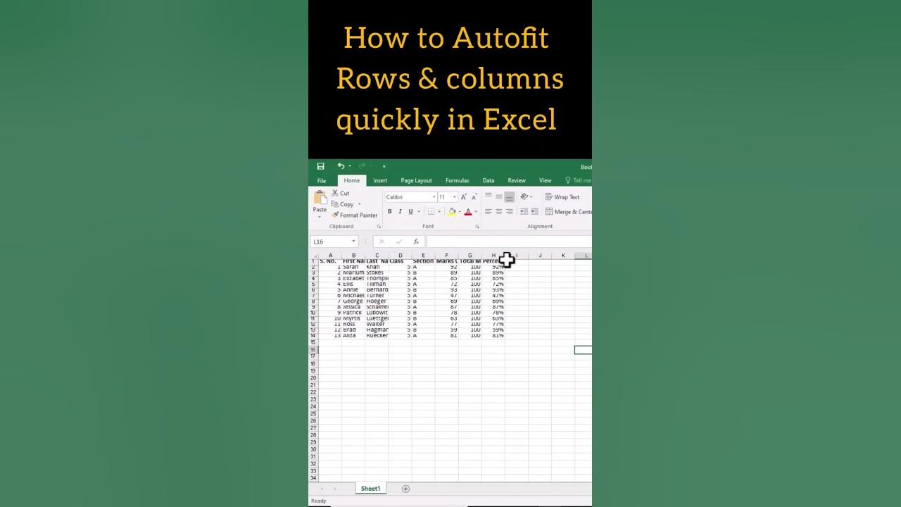Quick Tip To Autofit Rows And Columns In Ms Excel Msexcel Excel Exceltips Exceltutorial