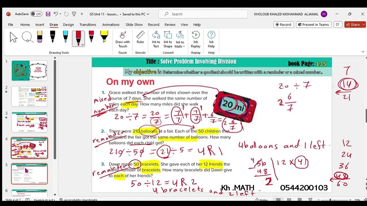 Grade 5 Solve Problem Involving Division 11.2 - YouTube
