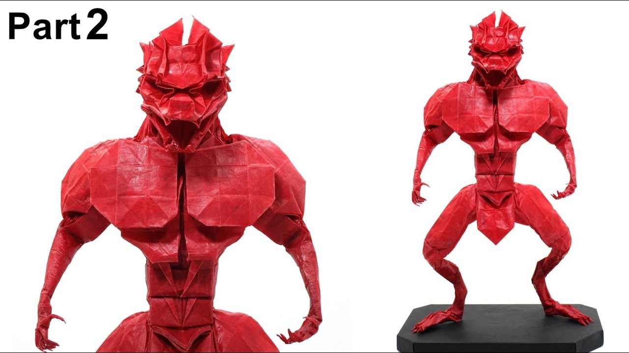 Origami Werewolf tutorial (Le Tuan) part 2 折り紙 狼男 hombre lobo - YouTube