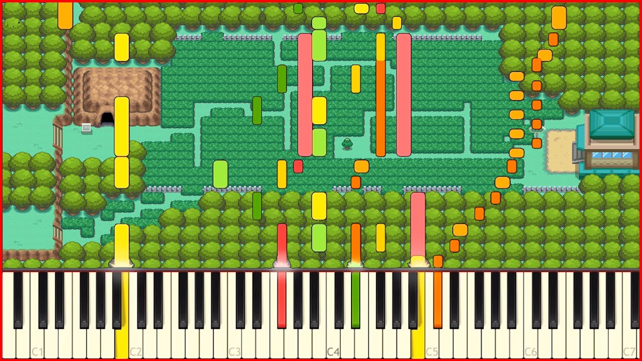 Route 11 Pokemon HGSS [Piano Tutorial Synthesia MIDI ♫], 57% OFF
