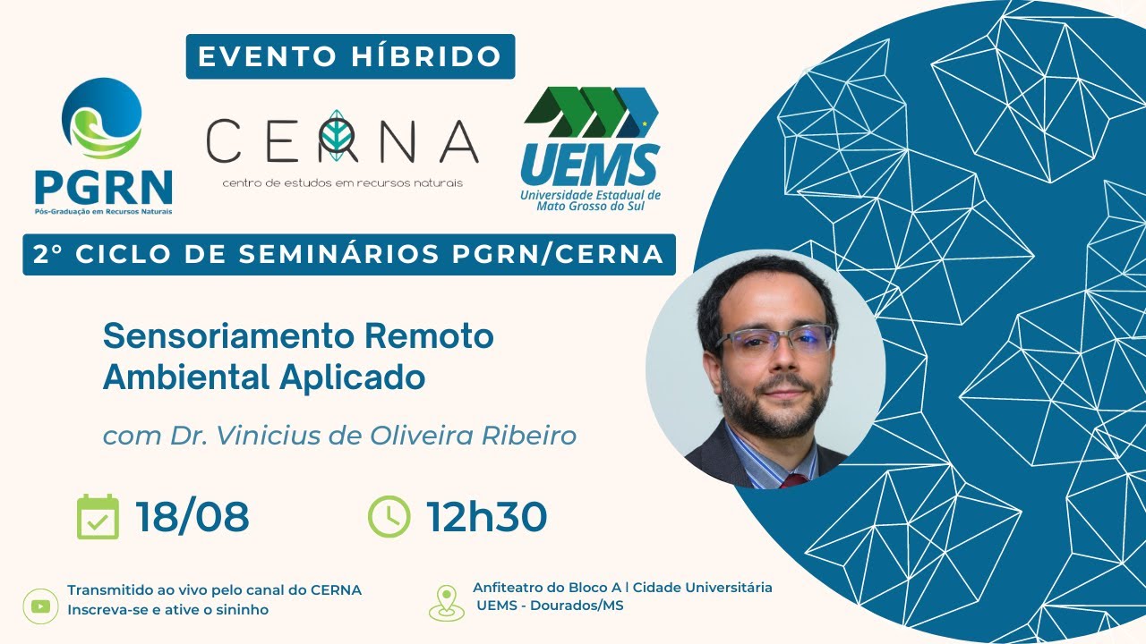 Sensoriamento Remoto Ambiental Aplicado com o Dr. Vinicius de Oliveira Ribeiro - YouTube
