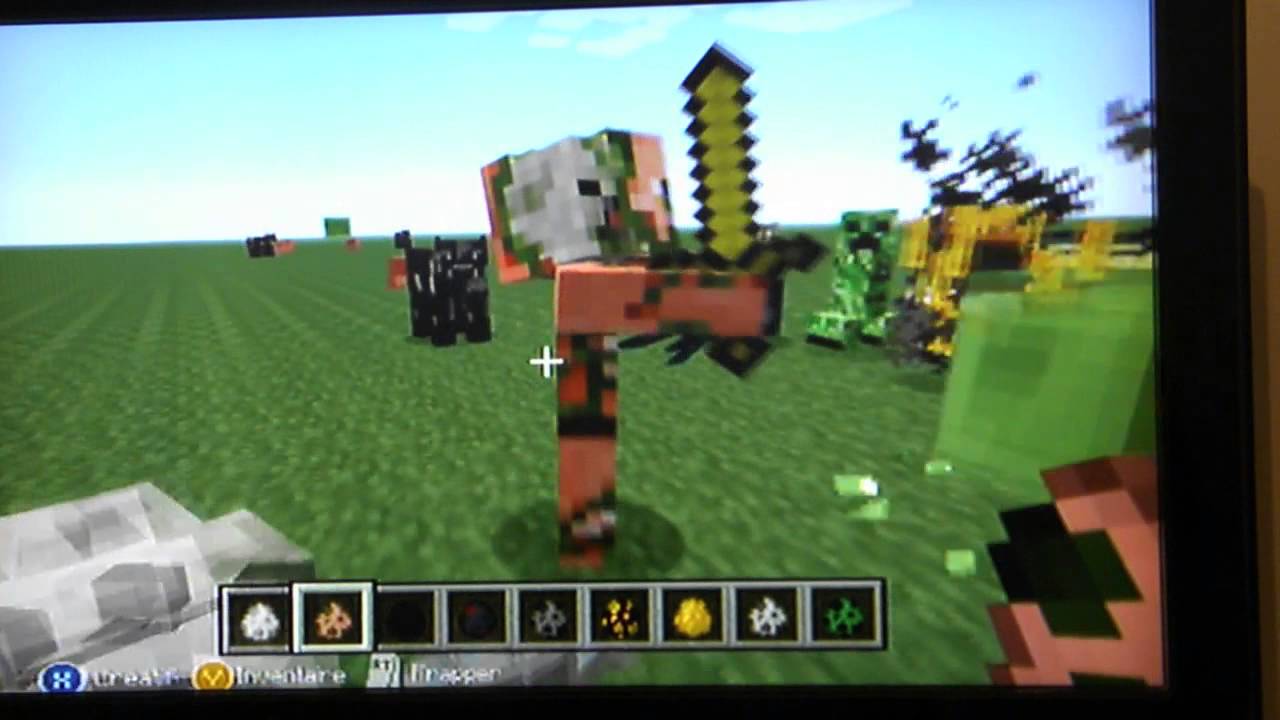 les mobs sur minecraft xbox 360 - YouTube